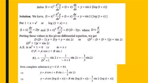 Higher Order Differential Equation Pptx