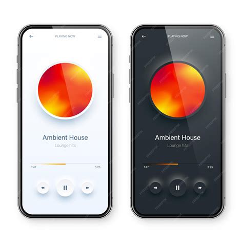 Premium Vector Online Audio Player User Interface Smartphone App Ui Design Music Media
