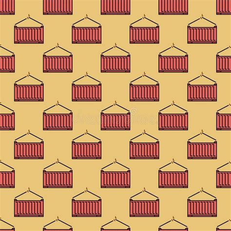 Red Shipping Container Vector Intermodal Cargo Seamless Pattern Stock Vector Illustration Of