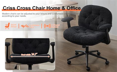 Chageer Criss Cross Chair With Flip Up Armrests Cross Legged Office Chair With
