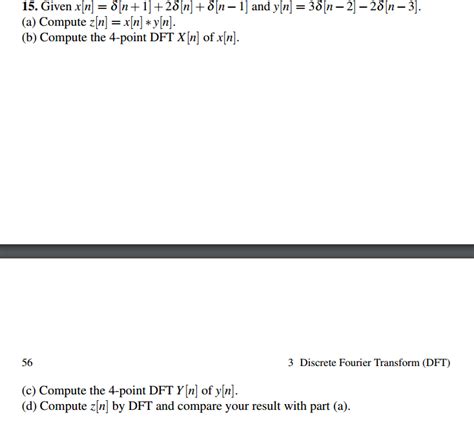 Solved 20in 3 15 Given Xn A Compute Z N X N Y N B