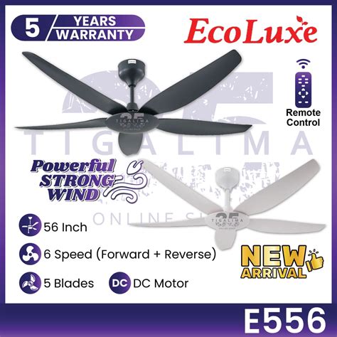 Ecoluxe Fan Ecoluxe E566 56inch 5 Blades 6 Speed Forward Reverse Dc