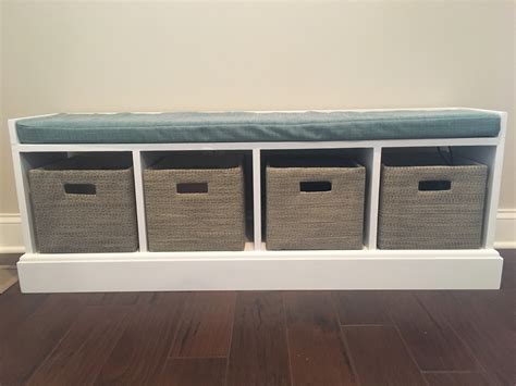 Entryway Bench With Cubbies Two Storage Cabinets Below Store Away Sneakers And Boots And The