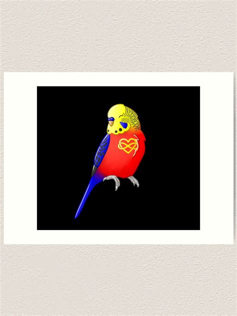 Polyam Pride Budgie Infinity Heart Flag Art Print For Sale By Adorabirdart Redbubble