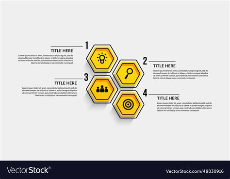 Workflow Infographic With Four Optional Outline Vector Image