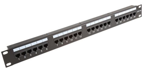 RS PRO Cat5e 24 Port RJ45 RJ Patch Panel UTP 1U Black RS Components Indonesia
