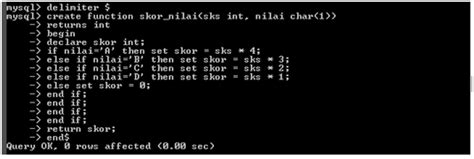 Fauzal Informatika Coding Untuk Membuat Function Di Mysql