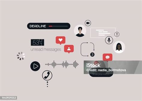 팝업 온라인 알림 메시지 통화 이메일 소셜 미디어 반응 및 기타 디지털 활동의 구름 소셜 네트워킹에 대한 스톡 벡터 아트 및 기타 이미지 소셜 네트워킹 알림 아이콘