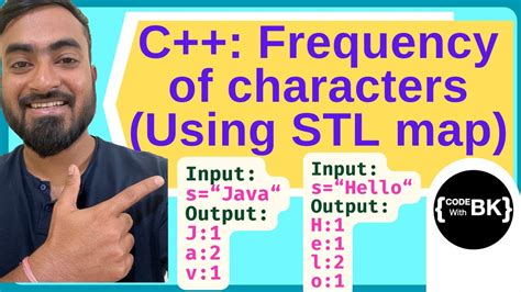 C Program To Find The Frequency Of Characters In A String Using Stl Map Stl Map Example In