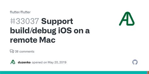 Support Builddebug Ios On A Remote Mac · Issue 33037 · Flutter