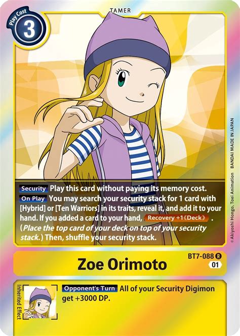 Zoe Orimoto Next Adventure Digimon Card Game