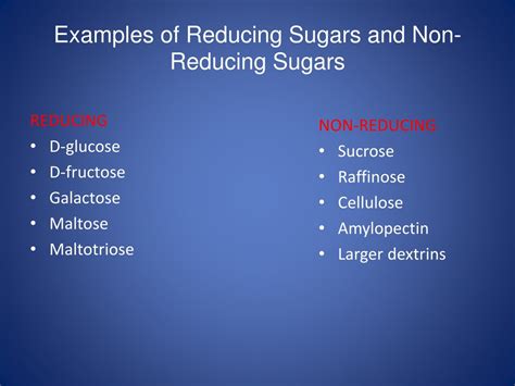 What Are The Examples Of Reducing Sugars At Rebecca Leon Blog
