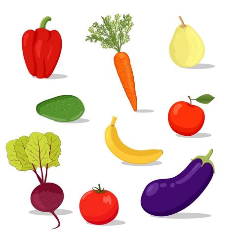 Fresh Cartoon Veget And Fruit 66598258 Vector Art At Vecteezy