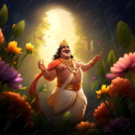 Maveli Digital Art Onam Kerala Premium Ai Generated Image