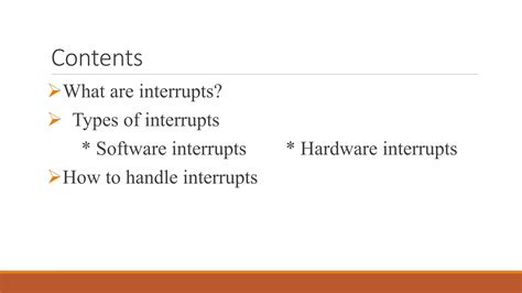 Interrupts And Types Of Interrupts Pptx
