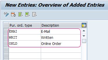 Define Purchase Order Types In SAP SD