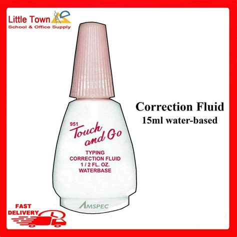 Touch And Go Correction Fluid Liquid Eraser 15ml Water Based Shopee