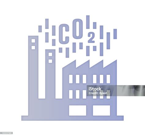 탄소 배출 그라데이션 채우기 색상 및 종이 컷 스타일 아이콘 디자인 시멘트 공장에 대한 스톡 벡터 아트 및 기타 이미지