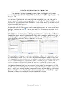 USING SPSS FOR DESCRIPTIVE ANALYSIS Using Spss For Descriptive Analysis Pdf PDF4PRO