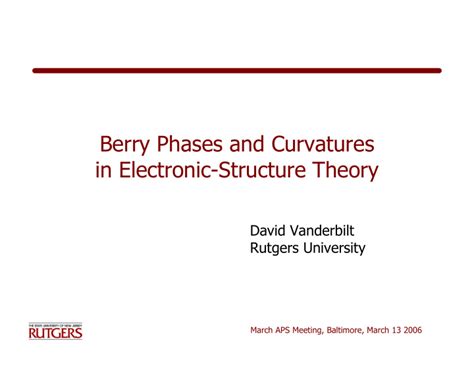 Ppt Berry Phases And Curvatures In Electronic Structure Theory