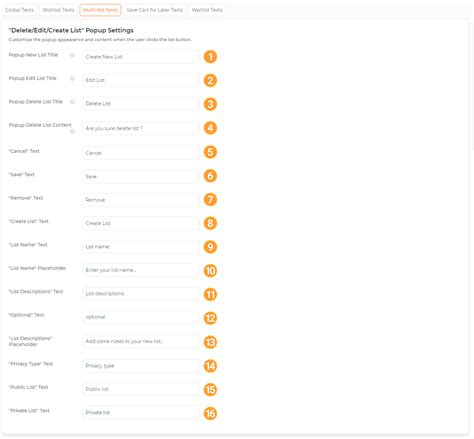 Multi List Deleteeditcreate List Popup Settings Moreconvert