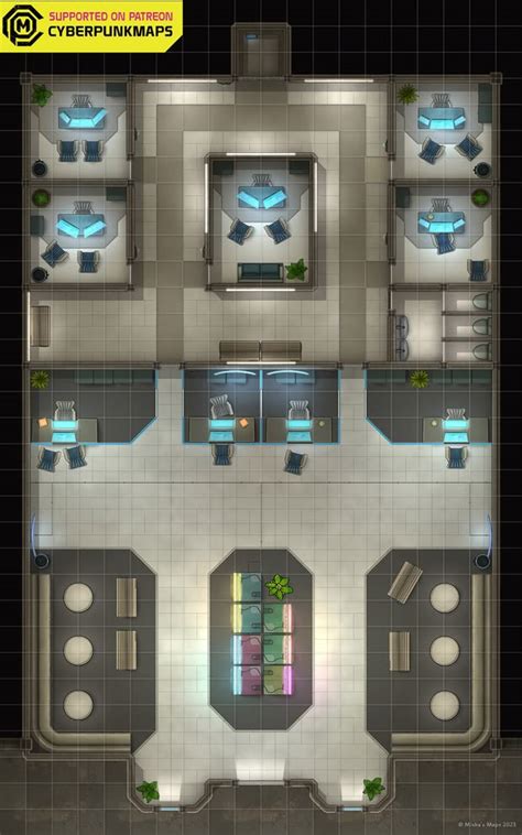 Bank Lobby 20x32 Cyberpunk Maps In 2024 Dnd World Map Tabletop