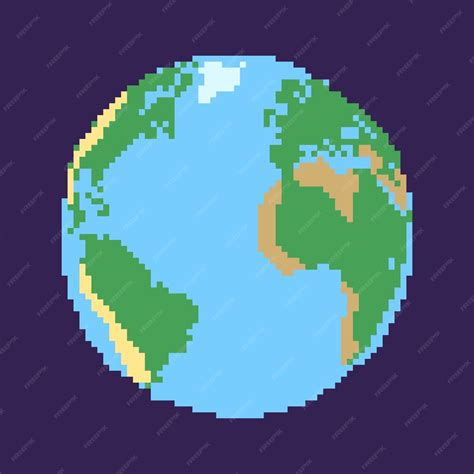 Premium Vector Vector Pixel Globe Illustration