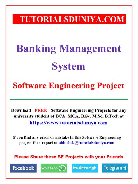 Banking Management System A Software Engineering Project On Developing