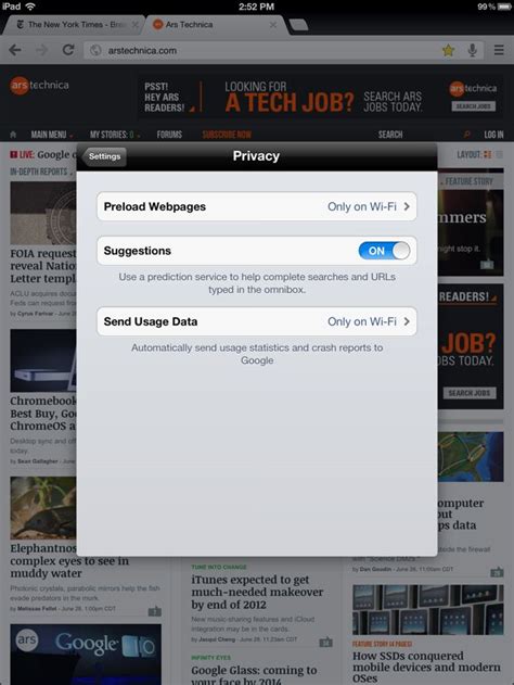 Chrome For IOS Review Syncing Is Great But Still Just An IOS WebKit Wrapper Ars Technica