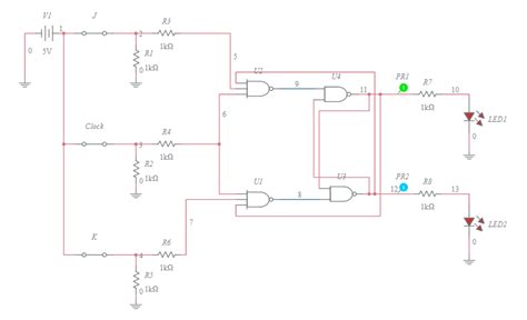 JK Latch With Clock Multisim Live