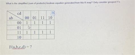 Solved What Is The Simplified Sum Of Products Boolean