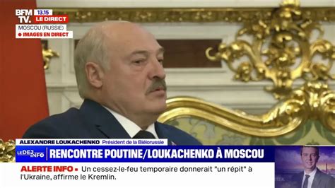 Alexandre Loukachenko à Vladimir Poutine “nous Avons Montré La Solidité De Nos Liens Notamment