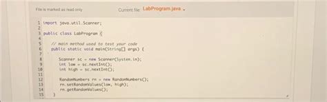 Solved In The Fibe Randomnumbers Java Write A Class Called