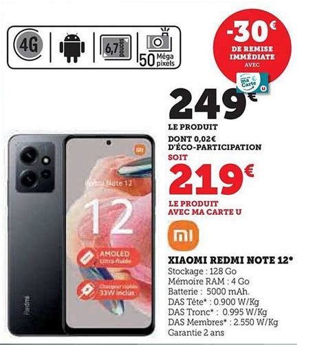 Promo Xiaomi Redmi Note 12 Chez Super U Icataloguefr