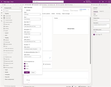 solved configure the calendar control in power apps microsoft
