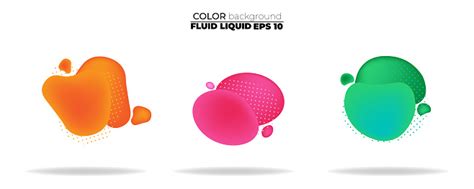 유체 모양 벡터 세트 네온 색으로 그라데이션 액체 전단지 분개 기프트 카드 벽에 포스터 방문 페이지 커버북 배너 소셜 미디어