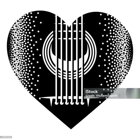 세련 된 흑백 Plectrum 기타에 대 한입니다 벡터 일러스트입니다 Hardcore Music Style에 대한 스톡 벡터 아트 및 기타 이미지 Hardcore