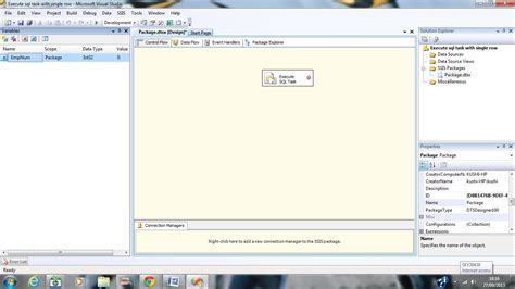 Returning Single Row Using Execute Sql Task In Ssis 2008 R2 With