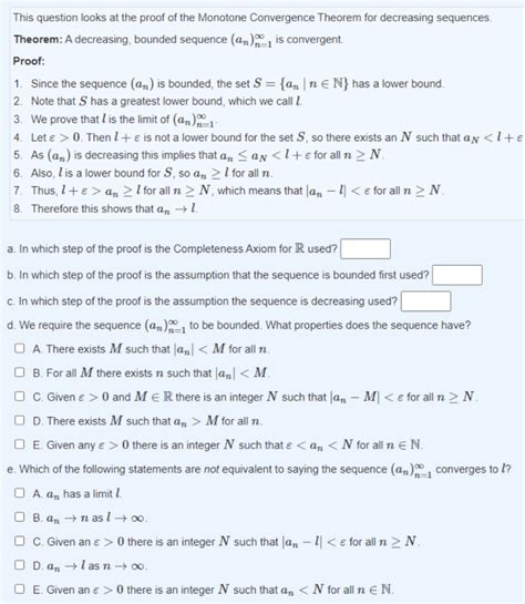 Solved N This Question Looks At The Proof Of The Monotone