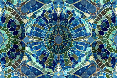 Красочный мозаичный фон с плитками геометрической формы генерирующий Ai Бесплатно Фото