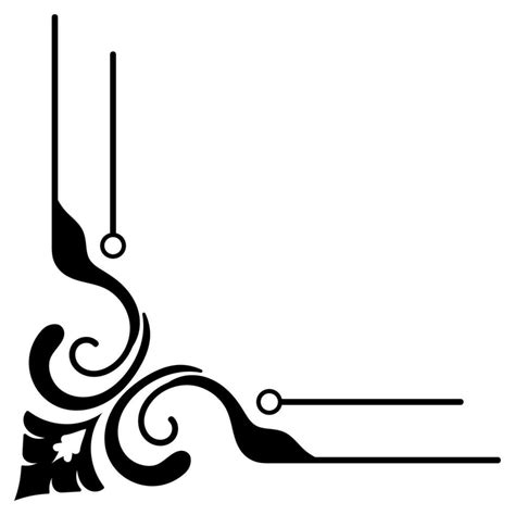 Vintage Corner Border Clip Art Corner Border Flourish Line Art