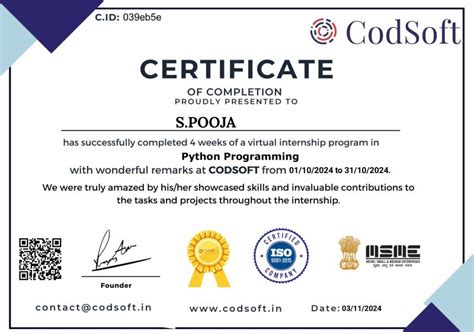 Pooja S On Linkedin Codsoft Cip Pythonprogramming Internship