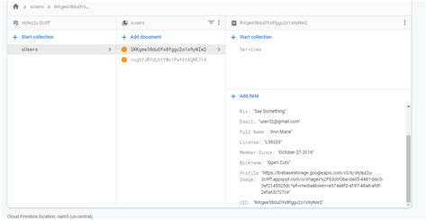 Google Cloud Firestore Retrieve Display Profiles Using UID On A