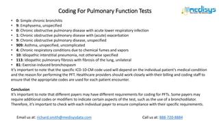 Coding For Pulmonary Function Tests Pptx Lung And Respiratory Health Diseases And Conditions