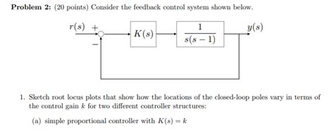 Solved Problem Points Consider The Feedback Control Chegg Com