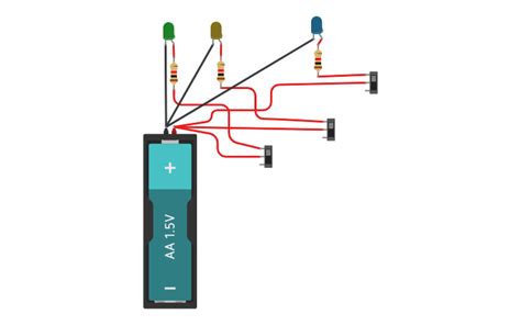 Circuit Design Encender 3 Leds José Cruz Tinkercad