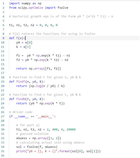 Use Python To Solve This Problem A Bacteria Culture Grows Exponentially