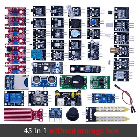 45 in 1 sensors modules 16 kinds starter kit for arduino raspberry pi