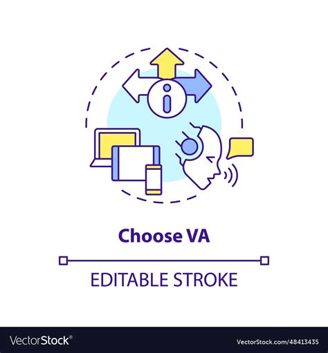 D Customizable Choose Va Line Icon Concept Vector Image