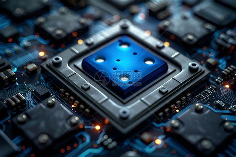 蓝色半导体芯片图片素材 正版创意图片601115200 摄图网